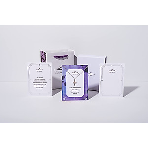 HALLMARK DIAMONDS Faith Cross with Hearth Necklace Pendant in Sterling Silver and 14K Rose Gold Plating and Diamonds