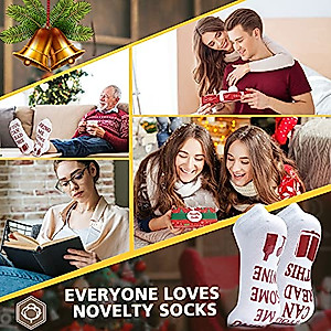 Funny Wine Socks Gifts for Women Men - Christmas Stocking Stuffers Gifts for Girls and Boys Birthday Gifts for Kids and Teen Mom and Dad Gifts Ideas Valentines Novelty Socks