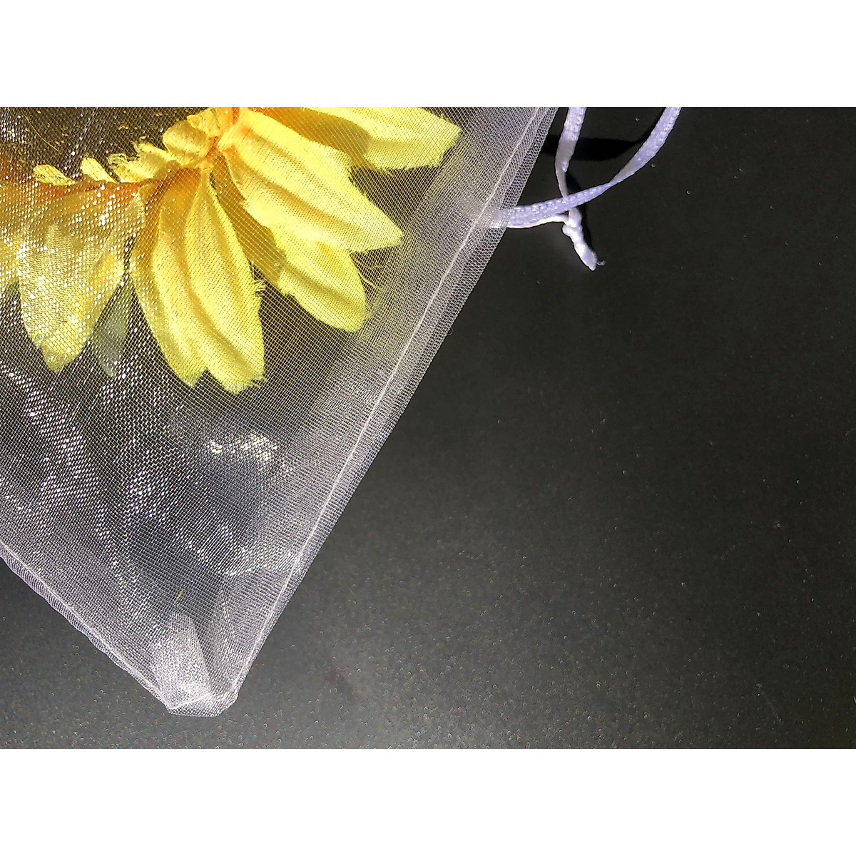 100 Pieces of 8X12Inches White Large Sheer Organza Bags Party Gift Wedding with Drawstrings Sachet Festivals Makeup Bags