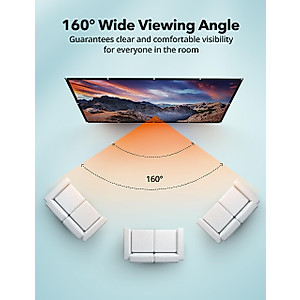 Projector Screen, HYZ 120 inch Portable Projector Screen Indoor Outdoor Projection Screen 16:9 4K HD Wrinkle-Free Foldable Movie Screen for Backyard, Double Sided Projection for Home Theater