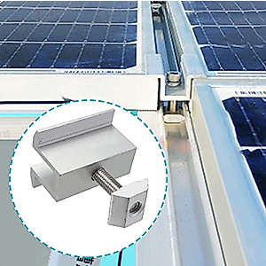 20 PCS Solar Panel Mount Mid Clamps, PV Panel Bracket Aluminum Mounting Accessories Support with Bolts