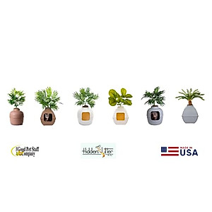 Good Pet Stuff, The Original Hidden Litter Box, Artificial Plants & Enclosed Cat Planter Litter Box, Vented & Odor Filter, Easy to Clean, White Birch