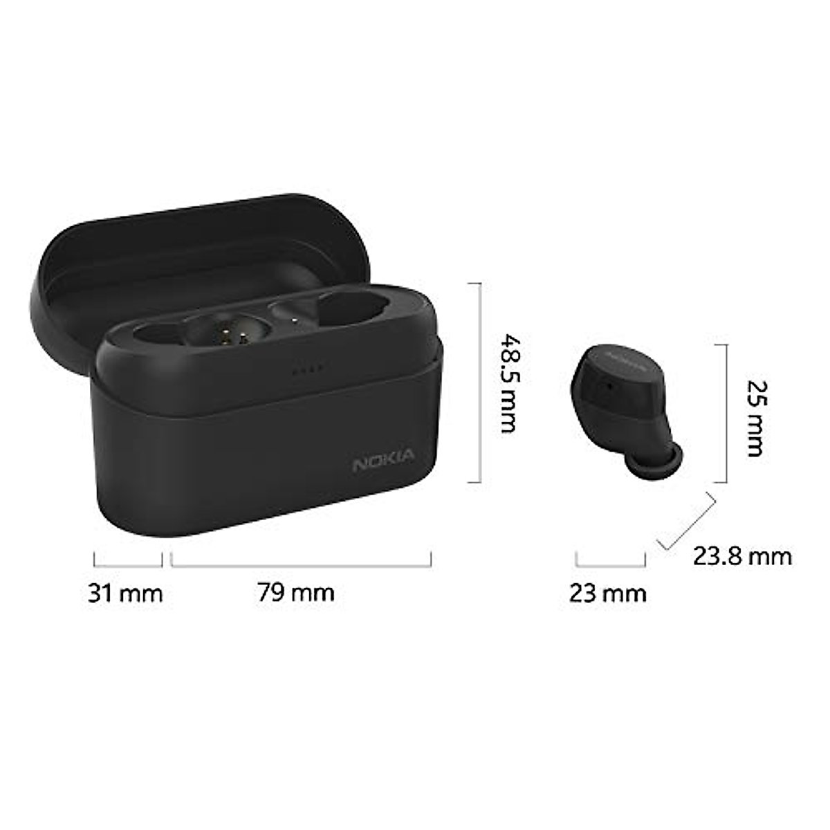 Nokia Power Earbuds | True Wireless with Charging Case | Up to 150 Hours of Play | Waterproof | Universal Bluetooth 5.0 Compatibility with Built-in Mic | Crystal-Clear Sound with Enhanced Bass