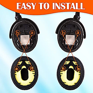 Cuziss QuickFit Replacement Ear Pads Cushions with Memory Foam for Bose On-Ear OE, OE1, QuietComfort QC3 Headphones Earpads, Headset Ear Cushion Repair Parts