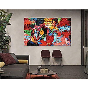 Fchen Art Boxing Poster,Boxing Sports Colorful Canvas Wall Art Movie Decor for Kitchen Wall Decor,Picture Drawing Painting Room Decor Artwork Framed and Stretched 60x90cm