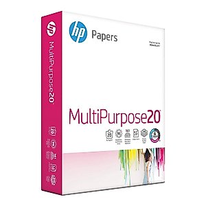HP Printer Paper, Multipurpose20, 8.5 x 11, Letter, 20lb, 96 Bright, 500 Sheets / 1 Ream (212500R)