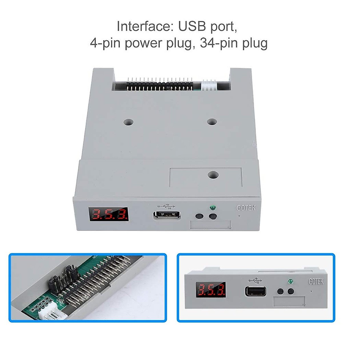 External USB 3.5" 1.44MB Flash Drive Floppy Disk Drive USB Emulator 5V Plug&Play Simulator Industrial Control Equipment