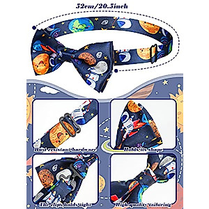 Newcotte 3 Pcs Boy's Bow Ties for Kids Toddler Child Cute Adjustable Costume Pre Tied Bowties for Kids Wedding Birthday Party(Truck, Dinosaur, Spacemen Pattern)
