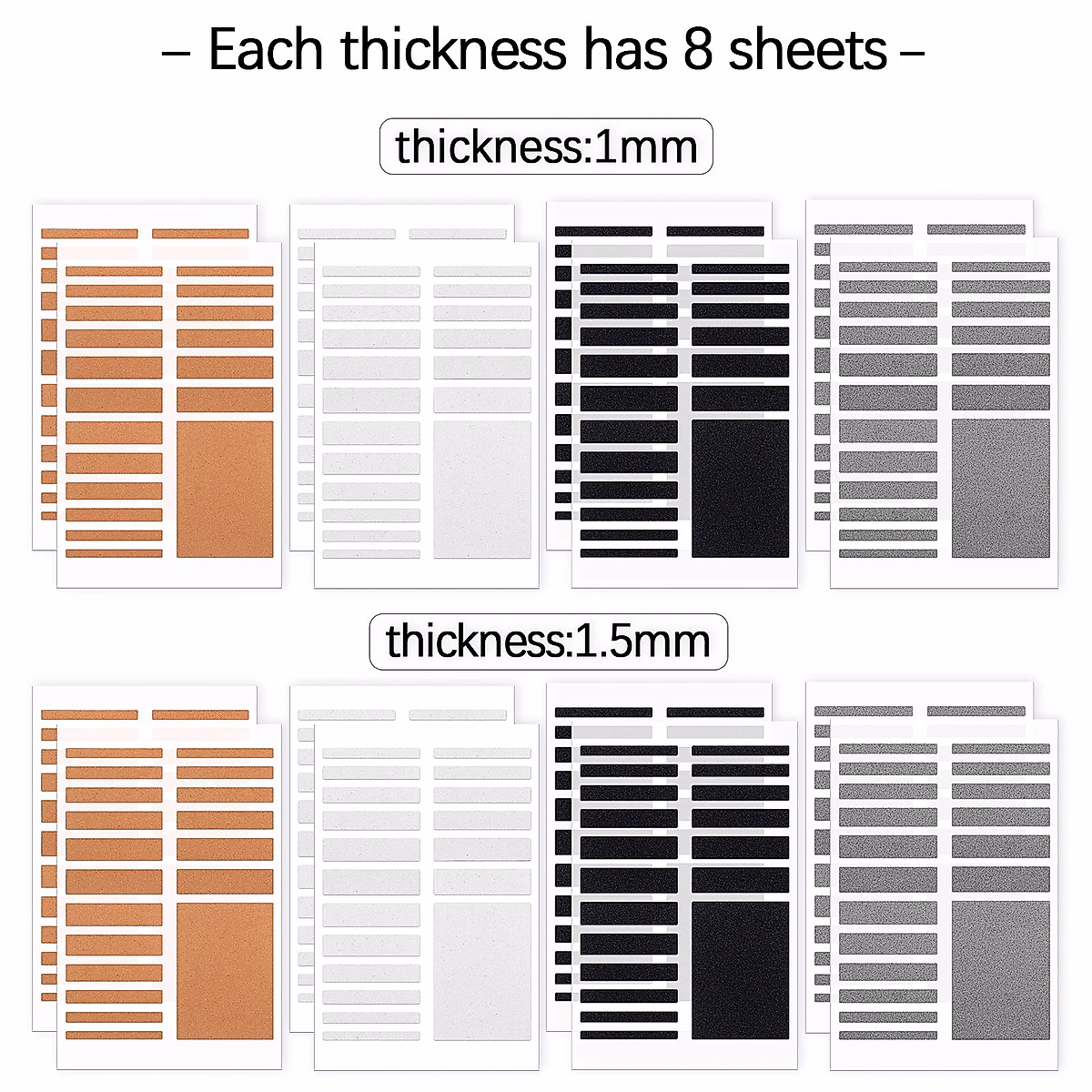 16 Sheets Invisible Ring Size Adjuster with 2 Pieces Plastic Ring Guard Ring Size Adjuster for Loose Jewelry Rings Guard Tightener, Spacer, Sizer, Fixing Wide Rings, 4 Colors, 2 Kinds of Thickness