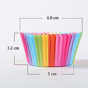 Cupcake Cases, Cake Paper Cup Rainbow Baking Cups for Oven Wedding Party Birthday, 100pcs