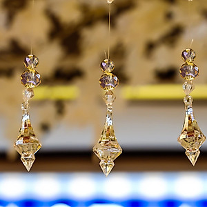 WILLBOND 600 Pcs Crystal Glass Beads for Jewelry Making Bulk Faceted Gemstone Rondelle Beads Loose Beads for Halloween Bracelet DIY Crafts 8 mm, 6 mm, 4 mm(Champagne Gold)