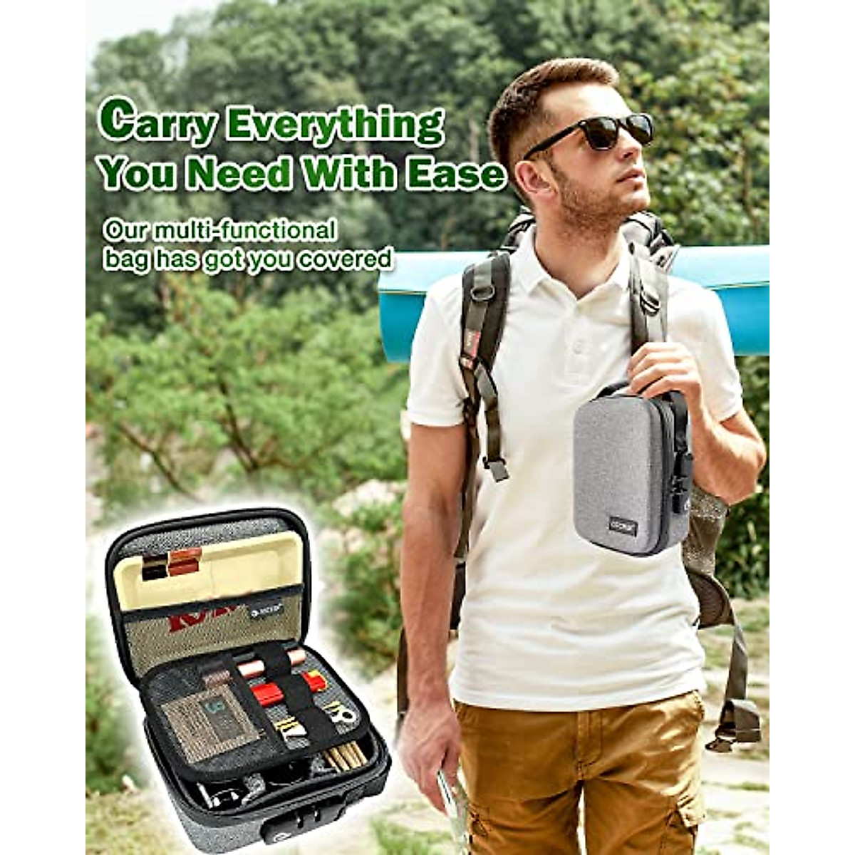 OZCHIN Portable Protection Hard EVA Case with Combination Lock Medicine Lock Bag Storage Case Container Travel Protective Carrying Storage Bag