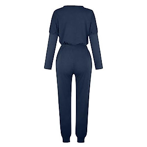 Spring Sale Deals of The Day 2 Piece Outfits for Women Crewneck Long Sleeve Tops Long Pants Lounge Sets with Drawstring Tracksuit Jogger Sets Gift Cards ropa para mujer My Recent Orders Placed By Me