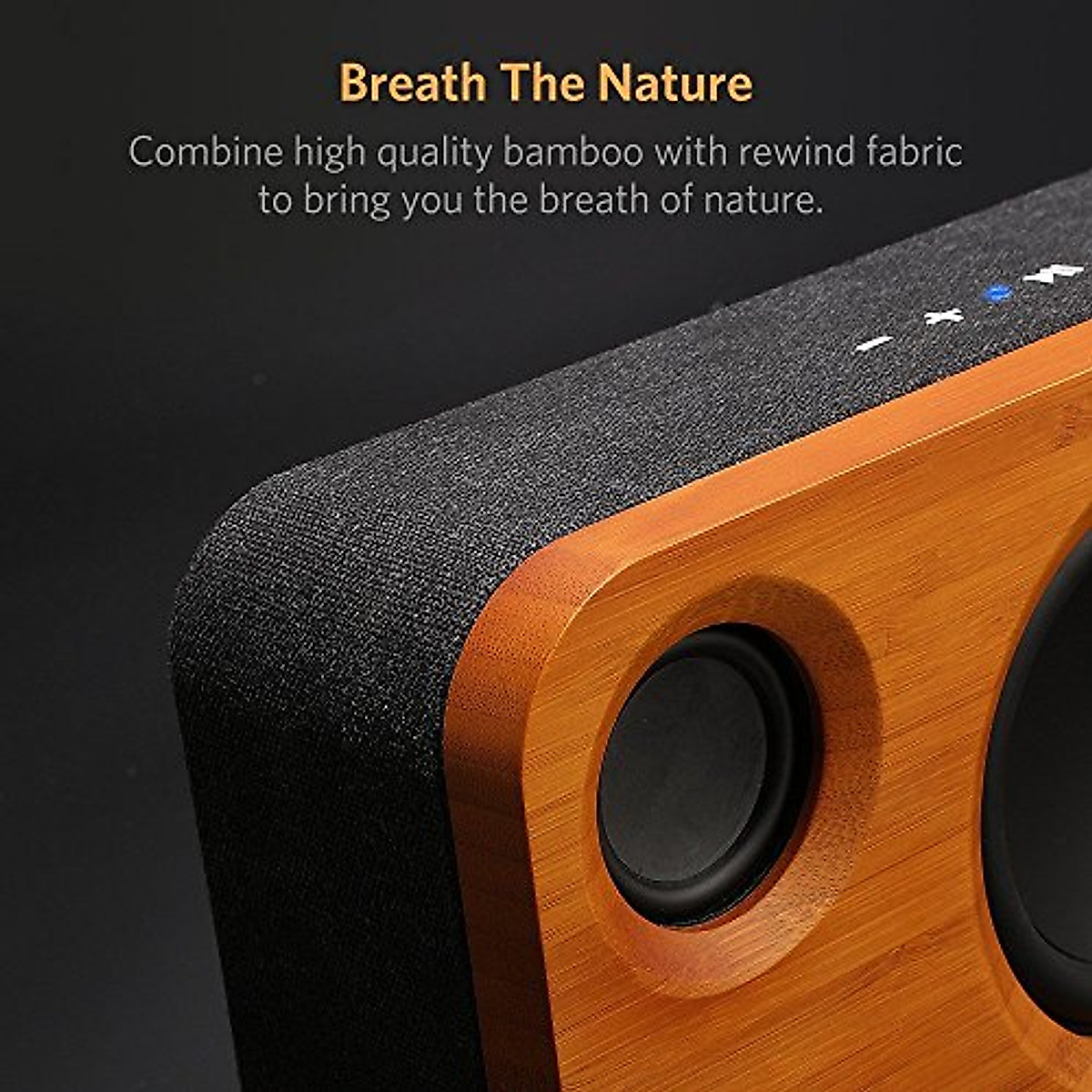 ARCHEER 25W Bluetooth Speaker (A320) with Super Bass, Loud Bamboo Wood Home Audio Wireless Speakers with Subwoofer