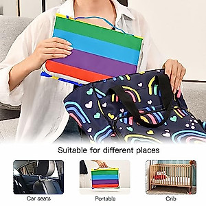 Lgbtqia Pride Portable Baby Changing Pad Diaper Changing Table Pad Waterproof Travel Changing Station Mat with Built-in Pillow for Newborn Essentials Baby