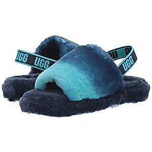 UGG K Fluff Yeah Gradient Slipper, Blue Combo, 5 US Unisex Big Kid