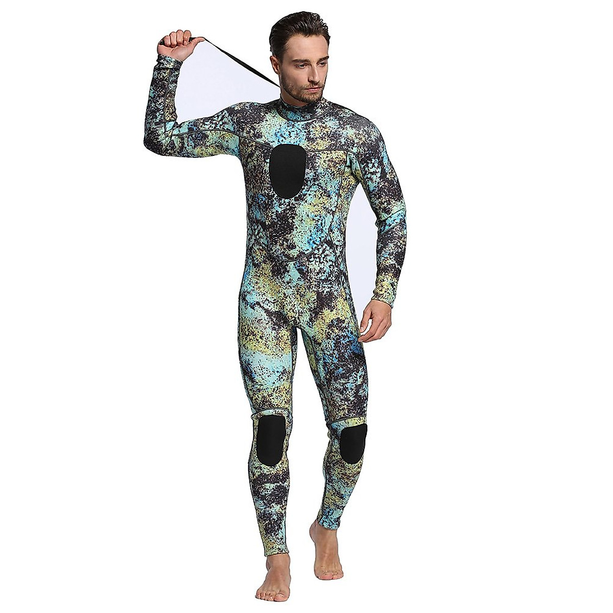Dyung Tec Wetsuits Mens 3MM Camo Neoprene Scuba Diving Unisex One Piece Sport Skin Spearfishing Full Suit (L)