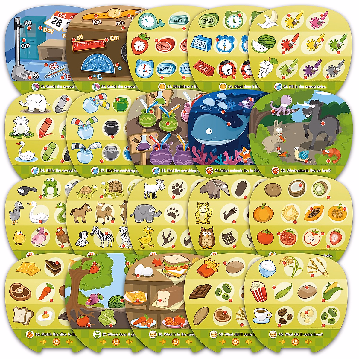 BEST LEARNING EduQuiz Basic Set I - Interactive Self Learning Educational Matching Toy for Kids Boys & Girls 3 4 5 6 Years Old