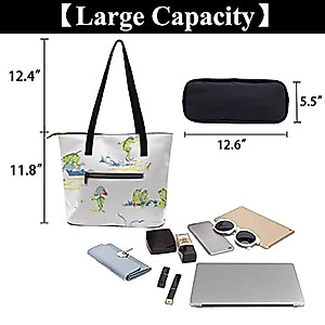 Tote Bag For Women Casual Shoulder Bag Compatible with Frog Soft Leather Purse Fashion Hobo Handbags With Zipper Large Capacity Satchel