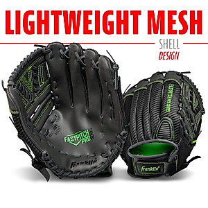 Franklin Sports Softball Glove - Windmill Fastpitch + Slowpitch Softball Glove - Green Softball Mitt - Right Hand Throw Adult + Youth - 13", Lime