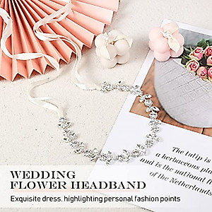 Jutom 2 Pieces Silver Flower Girl Headbands, Bridal Headband, Crystal Girl Headpieces, Princess Headbands, Rhinestone Headpieces, Hair Accessories for Women, Costume Party, Halloween Gifts