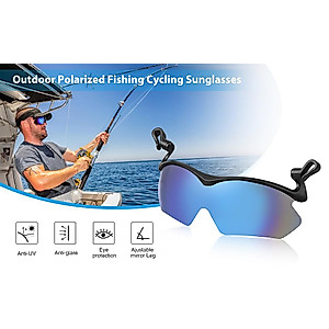DEECOZY Outdoor Polarized Sunglasses, Fishing Cycling Traveling Flip Cover UV Protection Sunglasses That Can Be Clipped on the Hat Cap (Blue)