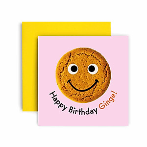 Huxters Funny Anniverary Cards for men and women - Funny Ginger Biscuit and Birthday Card from him and her - Sister - Brother - Mom - Friend Birthday card for Dad 14.8cm