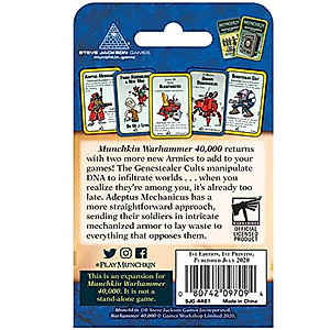 Steve Jackson Games Munchkin Warhammer 40,000: Cults and Cogs Card Game (Expansion) | 112 Cards | Adult, Kids, & Family | Fantasy Adventure RPG | Ages 10+ | 3-6 Players | Avg Play Time 120 Min