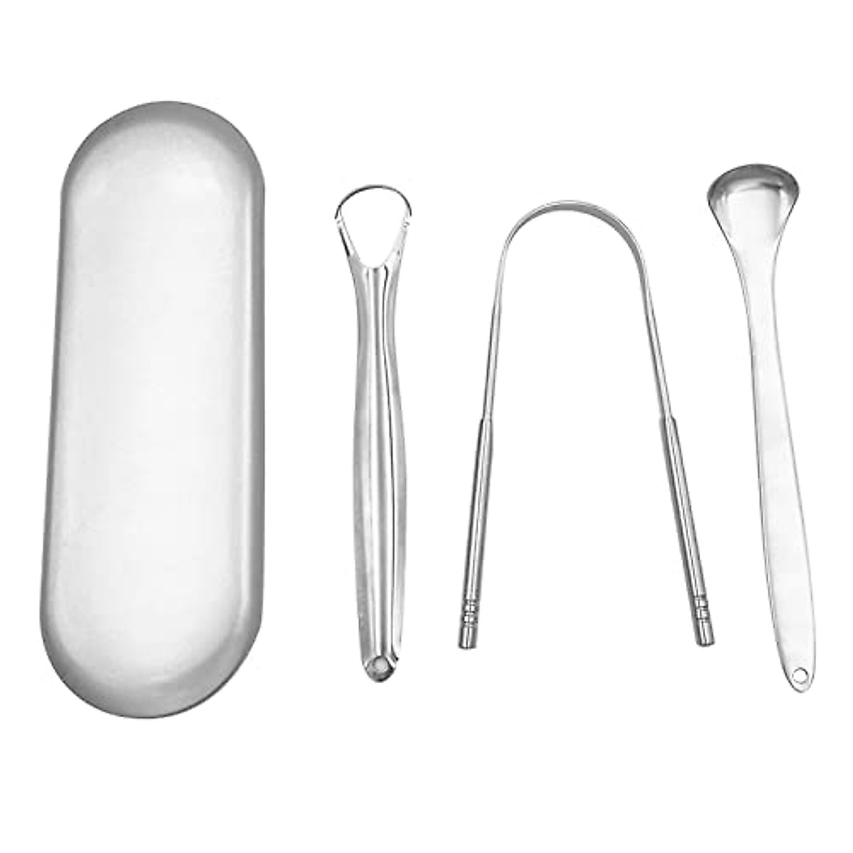 Tongue Scraper Set, Stainless Steel Smoothing Surfaces Safe Tongue Cleaner Tongue Cleaning Tool, Easy to Clean for reducing Bad Breath