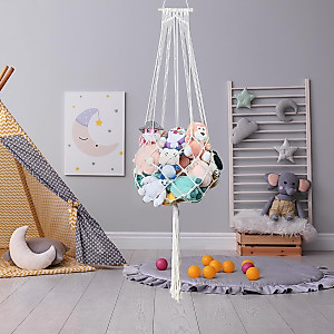 OULYDEKO Stuffed Animal Storage Mesh Kids Room Toy Organizers and Storage,Stuffed Animal Hammock Corner