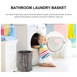 Abaodam 1pc Storage Hamper Space- Bedroom Container Rope Nursery Foldable Folding Handle Letter Washing Clothing Kids Cylinder Fabric Linen Bucket Saving Multipurpose Home with Bin