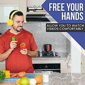 Flexible Cell Phone Holder/Stand for Bed - Hands Free iPhone and Android Phone Stand Holder - Bendable Tripod with Rotating Tablet/Mobile Phone Holder for Filming, Reading or Watching Videos