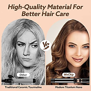 Rotating Curling Iron, WeChip 1.25 Inch Automatic Curling Iron, Curling Wand for Long Short Hair, Automatic Hair Curler with LED Display, Tourmaline Ceramic Barrel, 5-Temps (Up to 430°F), Dual Voltage