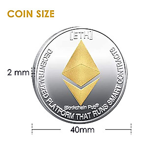 Neatbuddy 5PC Bitcoin Coin Collector Physical Cryptocurrency Gift Set, Bitcoin (BTC), Ethereum (ETH), Litecoin(LTC), Ripple (XRP),Eos (EOS),Gold and Silver Color