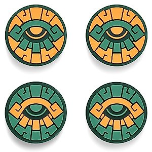Switch Thumb Grips Joystick Caps Compatible with Nintendo Switch/OLED/Lite Controller Accessories, FUNLAB Cute Silicone Analog Stick Cover for Zelda Fans, 4PCS - Green & Yellow Eyes