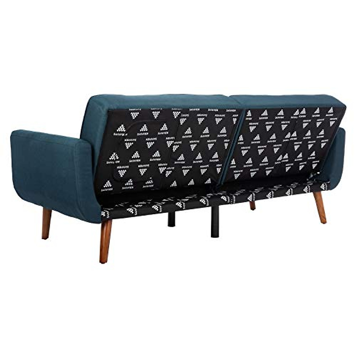 Safavieh Home Bushwick Grey and Brown Foldable Convertible 82.7" Tufted Sofa Bed Futon