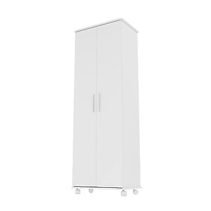 Manhattan Comfort Catalonia 1.0 Collection Modern Tall 10 Shelf, 30 Pair Capacity Free Standing Mobile Shoe Storage Closet, White