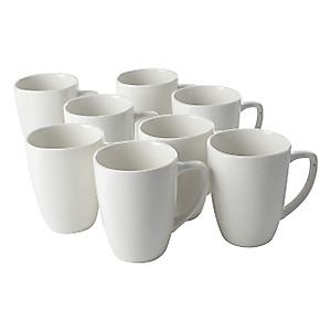 Gibson Home Zen Buffet Dinnerware Set, 8-Piece Porcelain Mug Set (12oz), White