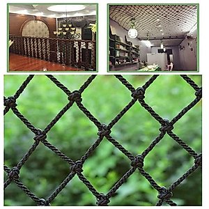 RZM Kids Safety Net Black, Climbing Frames Rope Net Children's Balcony Stair Railing Protective Net Pets Fence Anti-Falling Net Anti-Aging Child Safety Netting for Balcony (Size : 1 * 5m(3 * 16ft))