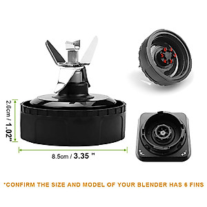 Feilifan Blender Replacement Parts for Nutri Ninja, 16 oz Single Serve Cups with Lids and 6 Fins Blade Assembly Compatible with Ninja Professional Blender BL660, BL663CO, BL770, BL780,BL772 30