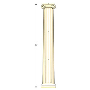 Beistle 2 Piece Jointed Paper International Column Cut Outs Decorations For Around The World Themed Parties – Greek and Roman Sport Events Wall Backdrops, 6', Off-white