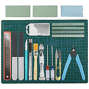 WMYCONGCONG 38 PCS Gundam Model Tools Kit Model Basic Tools Craft Set Hobby Building Craft Set for Model Assemble Building Repairing Fixing Green