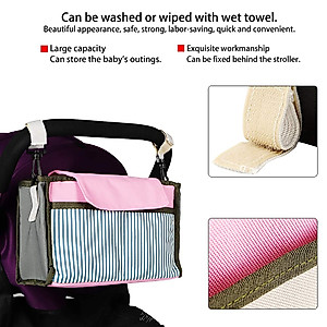 Diaper Bag, Large Capacity Stuff Travel Tote Hanging for Mom and Dad(Pink)