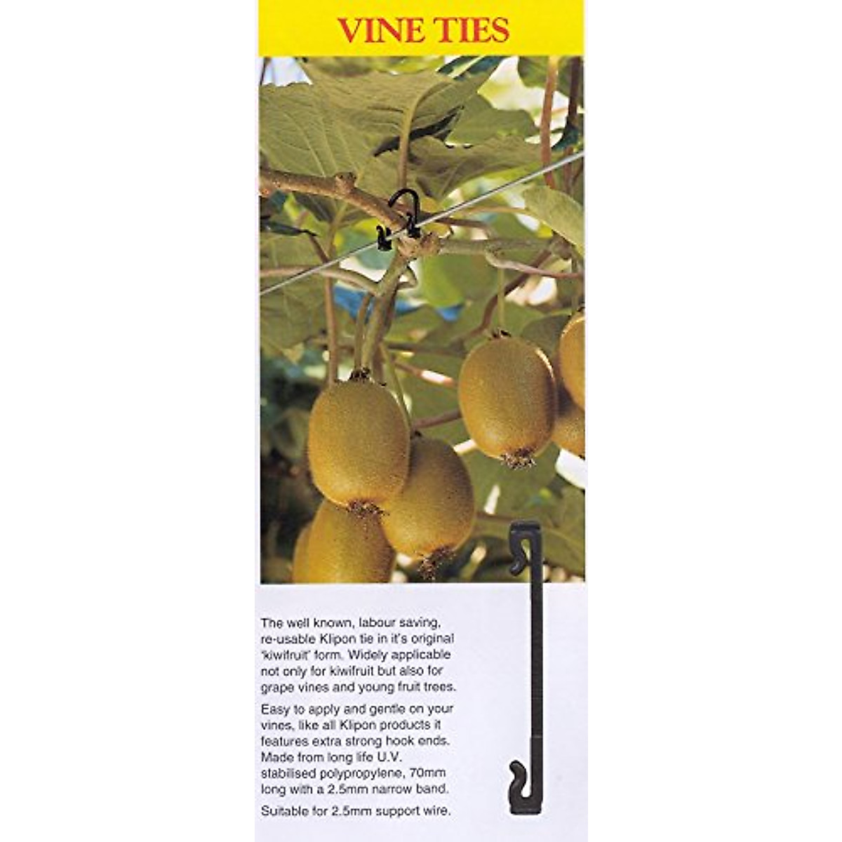Klipon Doyle's Thornless BlackBerry Recommends Vine Ties 2.5 Inch 100 Pack. Easily Attach are Remove Canes from Trellis, Last up to 10 Years, 415323442023