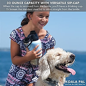 KOALA PAL 32oz Portable Dog Water Bottle w/Dog Bowls, Dog Travel Water Bottle + Travel Dog Bowls, Human and Dog Water Bottle, Dog Water Bowl Dispenser, Dog Travel Bowl, Travel Accessories for Dogs