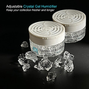 Crystal Gel Humidifier for Cigar Humidors (3 oz jar) -2 pack, Pre-filled PG Humidor Solution,Cigar Humidifier with Adjustable Cap,Keep 70% RH, Reusable Humidor Humidifier fit all Humidor Cigar Box
