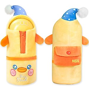 NBX NewmeBox Kawaii Pen/Pencil Holder for Desk, Plush Desk Organizer, Cute Desktop Supplies and Accessories, Animal Shape Design, Stationery Storage Caddy/Pouch for School, Girls, Boys(Duck)
