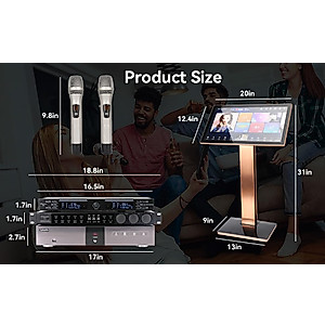2024 Pihaosen New Chinese Karaoke Machine KV-V5 MAX Karaoke Player, with Reverb Wireless Microphone, 22-inch capacitive Touch Screen Free Cloud Download Function YouTube APP Online Play