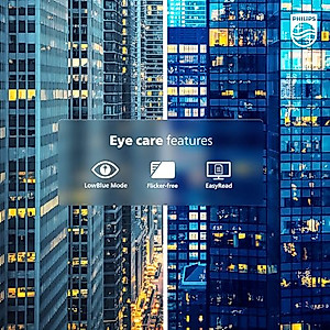 Philips 22 inch Class Thin Full HD (1920 x 1080) Monitor, 100Hz Refresh Rate, VESA, HDMI x1, VGA x1, LowBlue Mode, Adaptive Sync, 4 Year Advance Replacement Warranty, 221V8LB