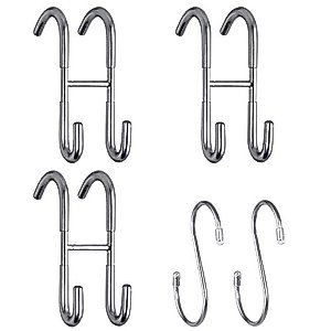 Shower Hooks Set Kamtop 3 PCS Shower Door Hooks Double Towel Rack 2PCS Single Door Hook Over Door Hooks for Bathroom Frameless Glass Shower Door Towel Hooks Shower Squeegee Hooks